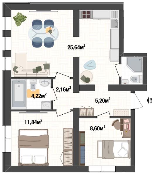 Планування 3-кімнатних квартир Клубний будинок Liverpool House, Київ ...